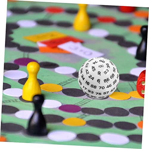 Generic 100 Props Role Playing Dice Table Runners Math Games Dices 100 Sided Polyhedral Dice Party Game Dice Practical Game Dice Multi-Sided Dices Acrylic 100 Sided Dice Checkerboard White