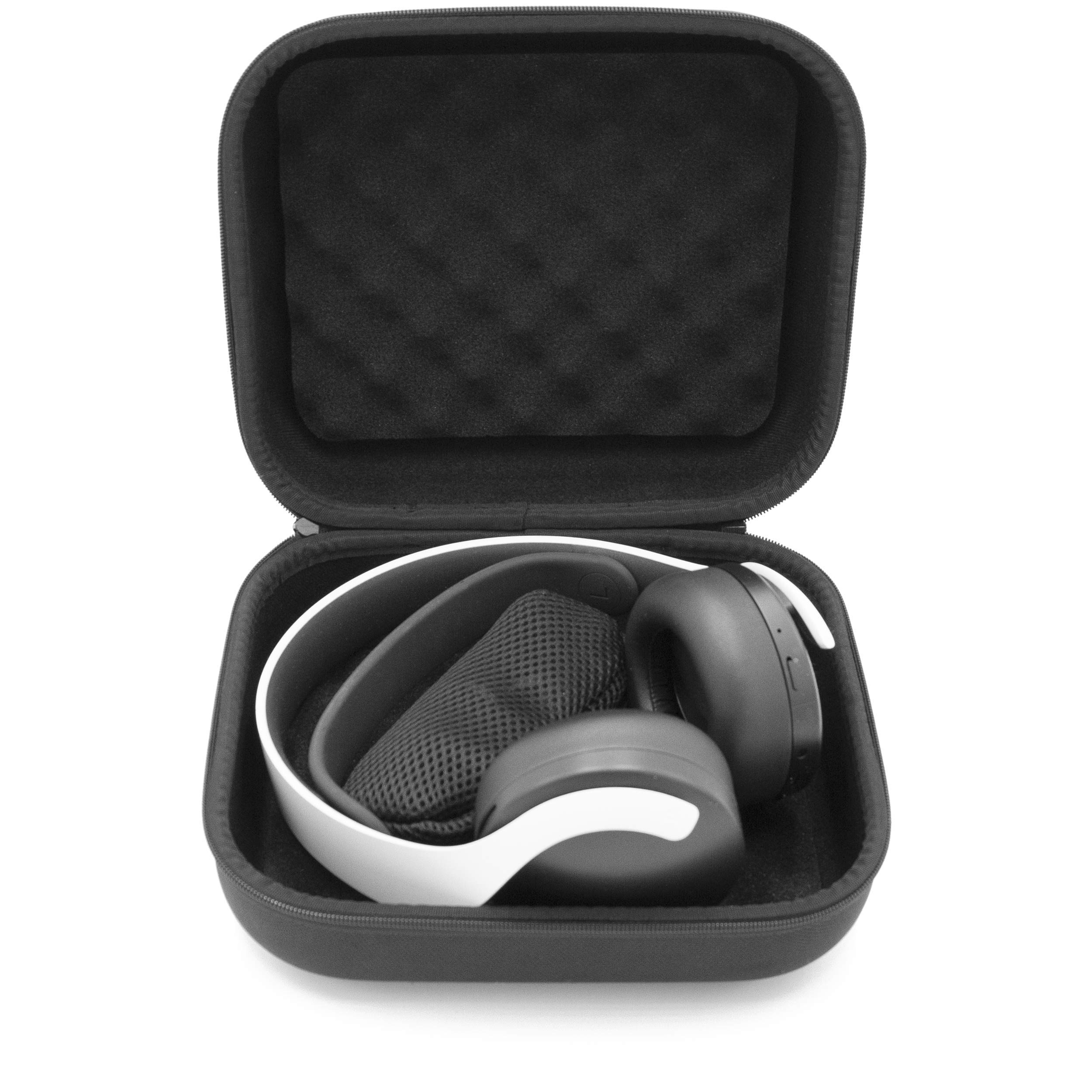 CASEMATIX Gaming Headset Travel Case Compatible with Sony PS5 PULSE 3D Wireless Headset, Platinum Wireless Headset for PS4 with Dongle, Cables and Accessories, Case Only