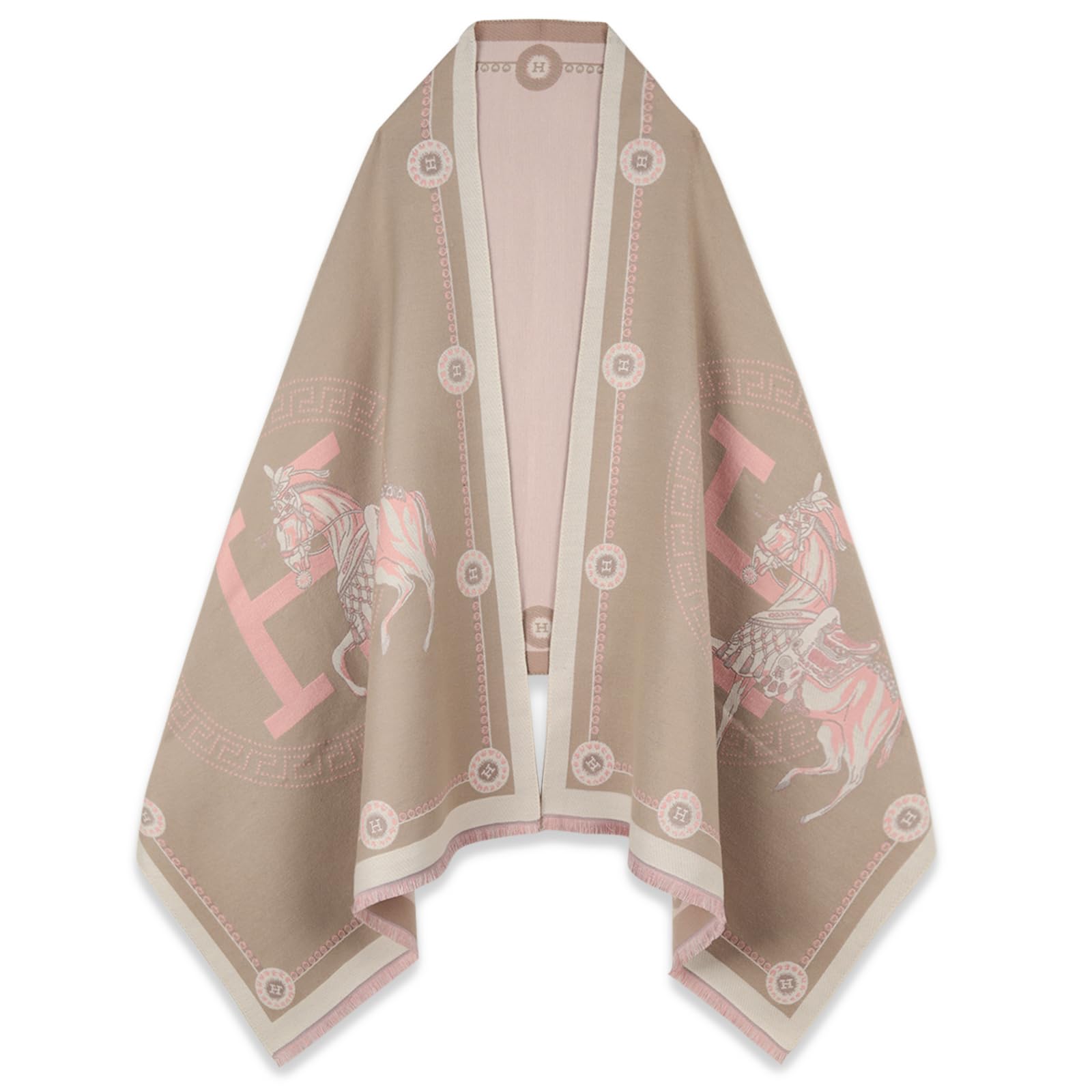 EXTREE Women Scarf Pashmina Shawl Wrap for Evening Dressing Blanket Open Front Poncho Cape
