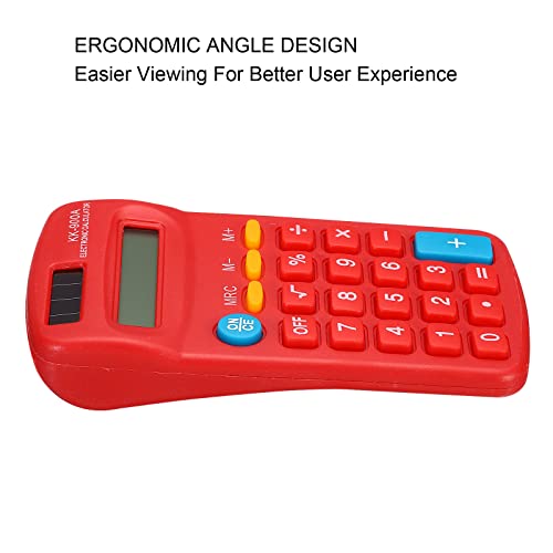 PATIKIL Basic Calculator, 8 Digit LCD Display Calculator 4 Function Small Desktop Calculator Battery Powered Handheld Calculator for Home Office, Red