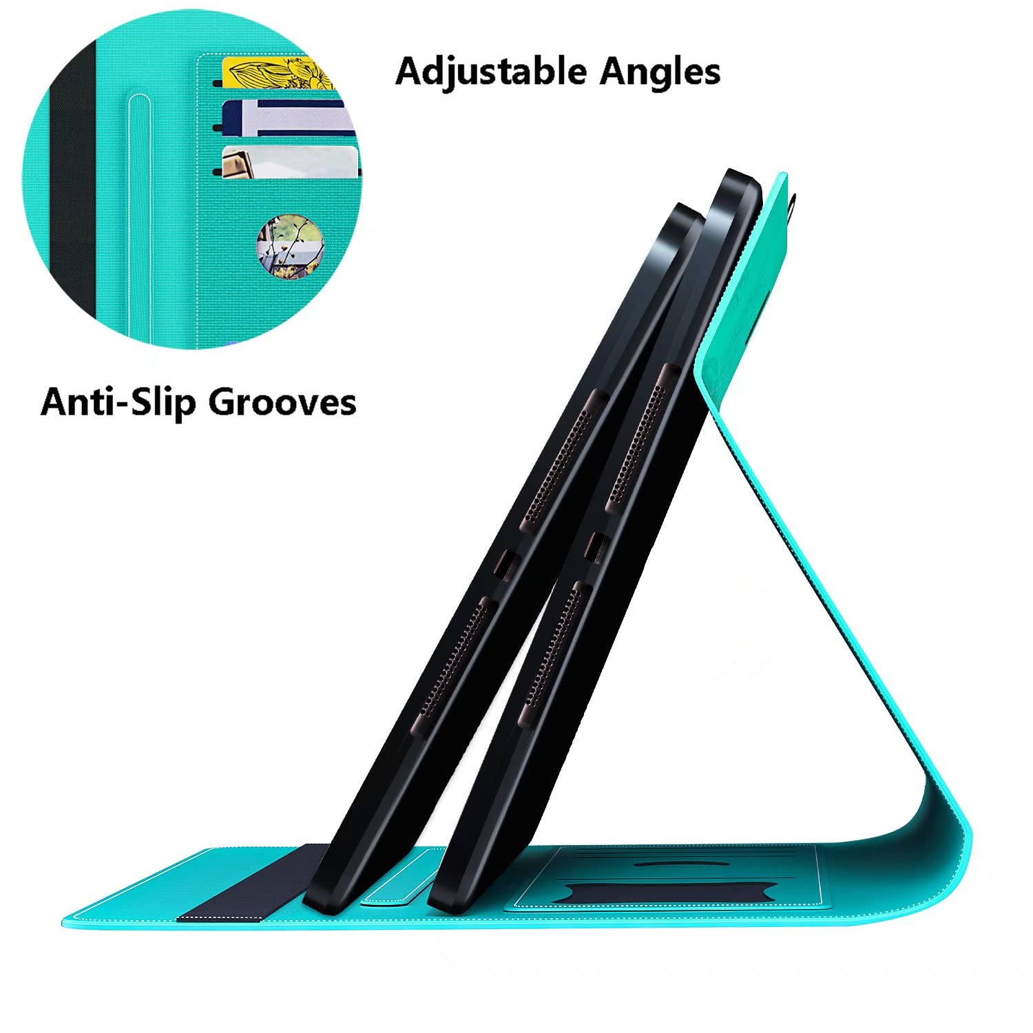 Case for iPad Air 4 Case 4th Generation 10.9 inch 2020/iPad Pro 11" 2018, DYGG PU Leather Folio Flip Cover for iPad pro 11" 2020 2th Generation/iPad Pro 11" 2021, Blue