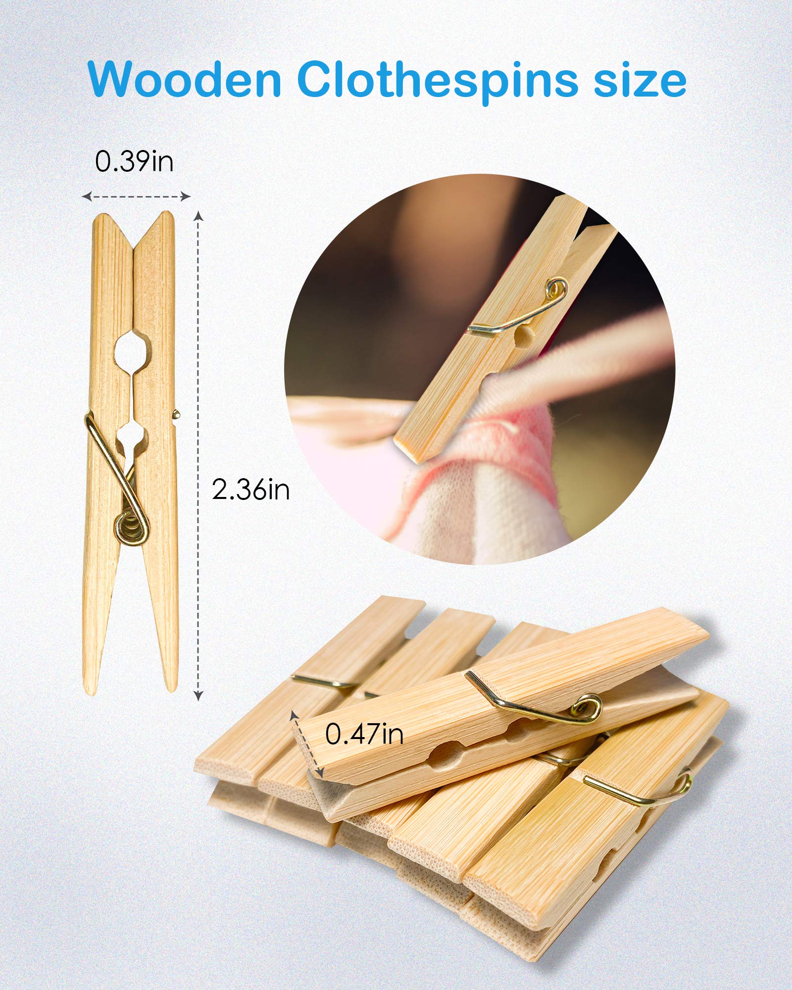 CUNCUI 20pcs Clothes pins, Wooden Clothespins, Suitable for DIY, Photo Clip, Clothespin, Grape Clip, Greenhouse Clip, Restaurant Menu.