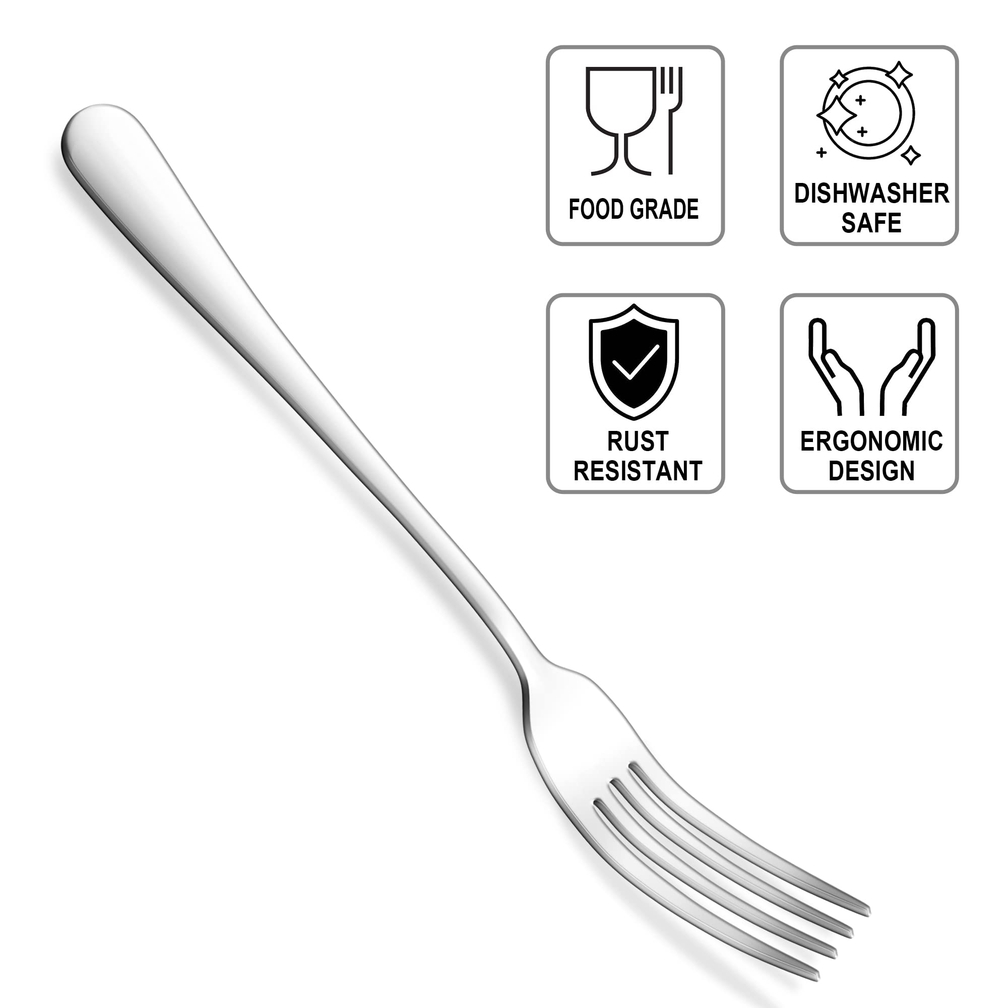 Dinner Forks Set of 12, ENLOY 8 Inches Food Grade Stainless Steel Silverware Forks, Table Forks, Flatware Forks, Flatware Cutlery Forks for Home Kitchen, Mirror Polished Dishwasher Safe