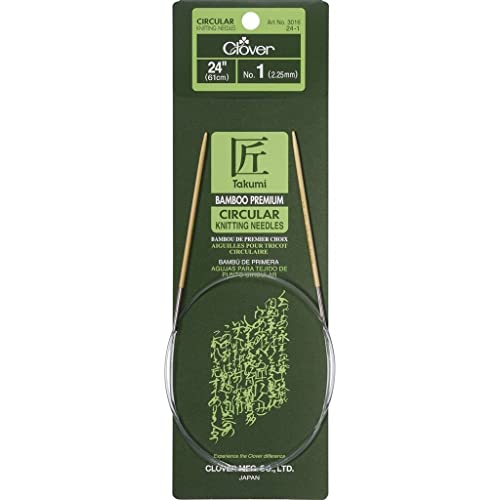 Clover Takumi Bamboo Circular Knitting Needles 24-inch-Size 9/5.5mm, 2.5 x 9.36 x 23.18 cm, Multicolor