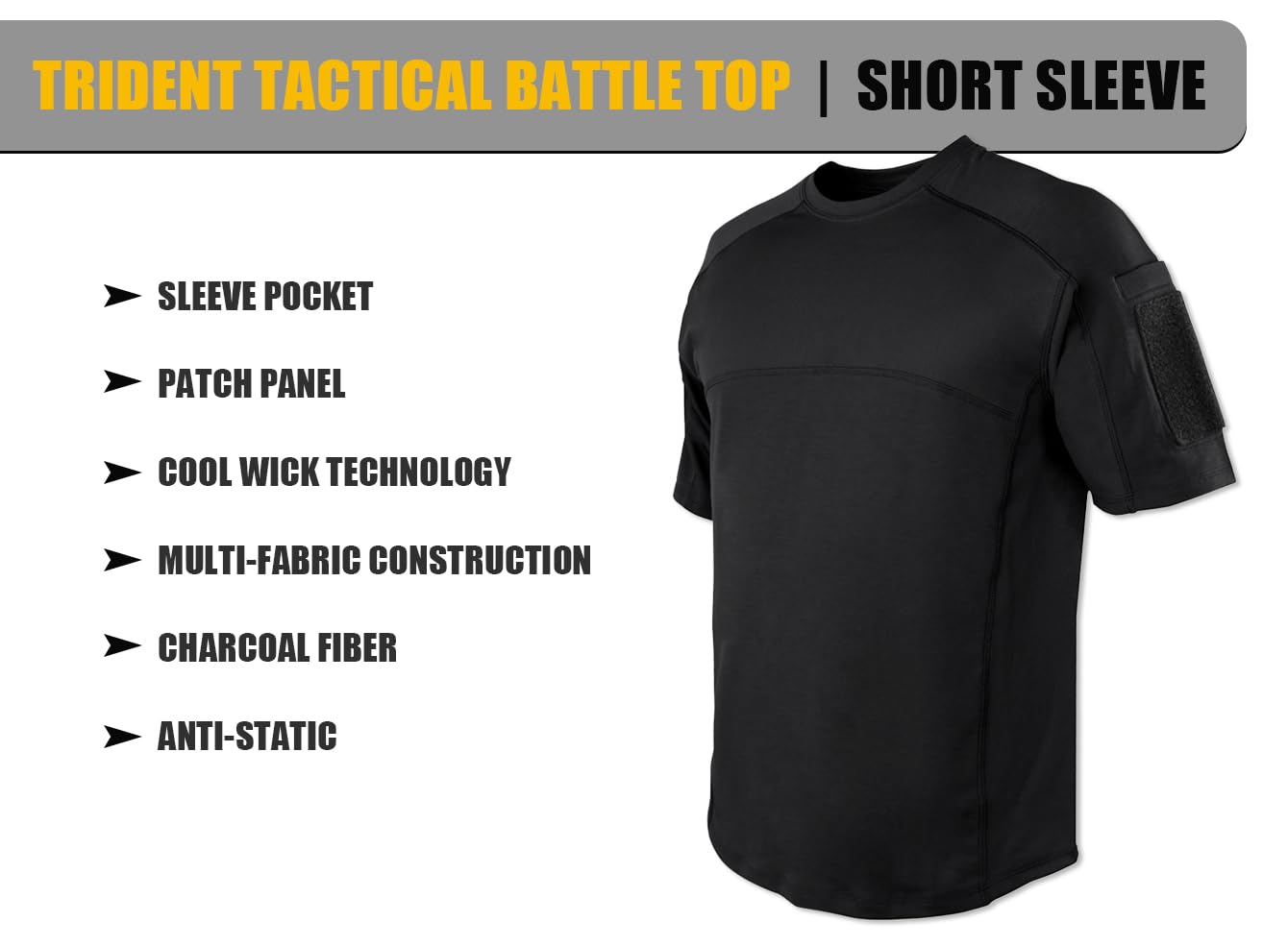 Condor Elite 101117-002-XL Trident Battle Top Black, XL