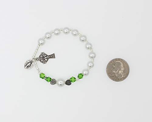Christian Living Irish Celtic Stretch Rosary Bracelet with Celtic Crucifix