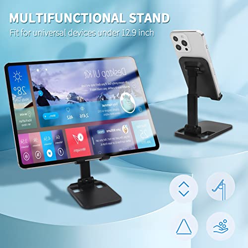 ZenTiky Cell Phone Stand, Angle Height Adjustable Phone Holder Stand, Foldable Phone Charger Stand,Portable Phone Stand Holder for 4ββ-12.9'' iPhone 13,iPad,Tablet, Kindle, Samsung, and More, Black