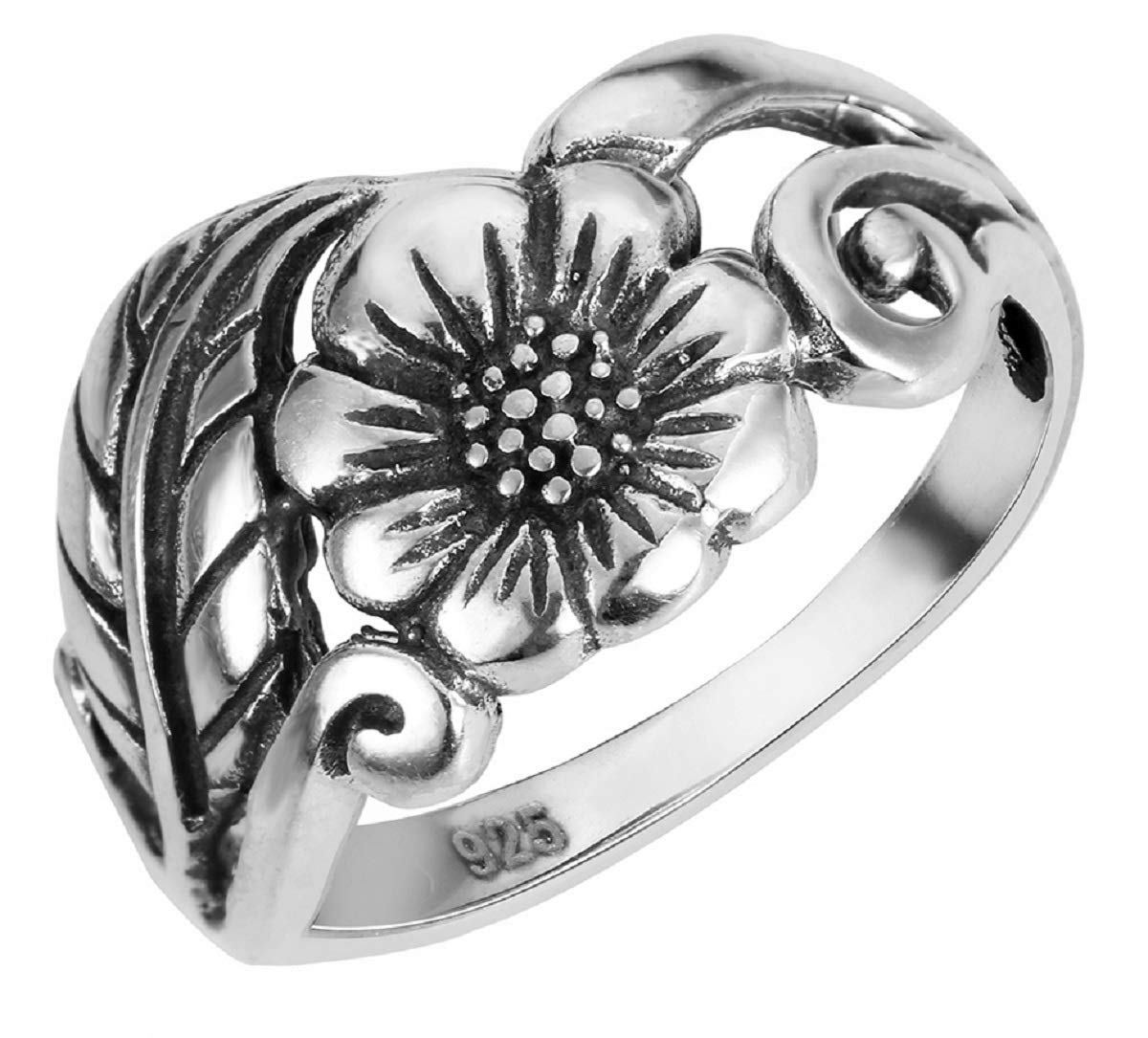 CloseoutWarehouse 925 Sterling Silver Karen's Flower Ring Size 5