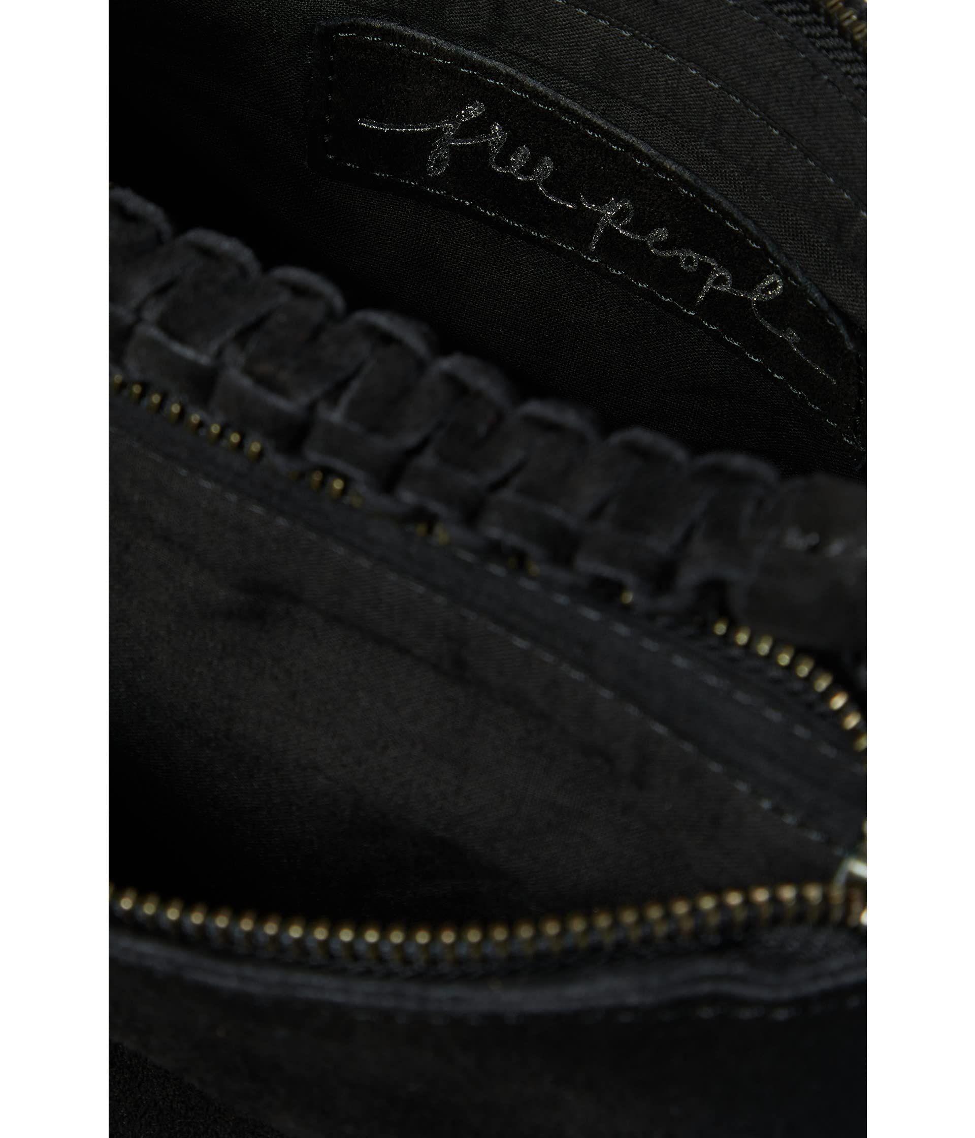 Free People Cody Suede Crossbody Bag For Women - Leather Construction With Zippered Top Closure, Chic and Gorgeous Handbag Black One Size One Size