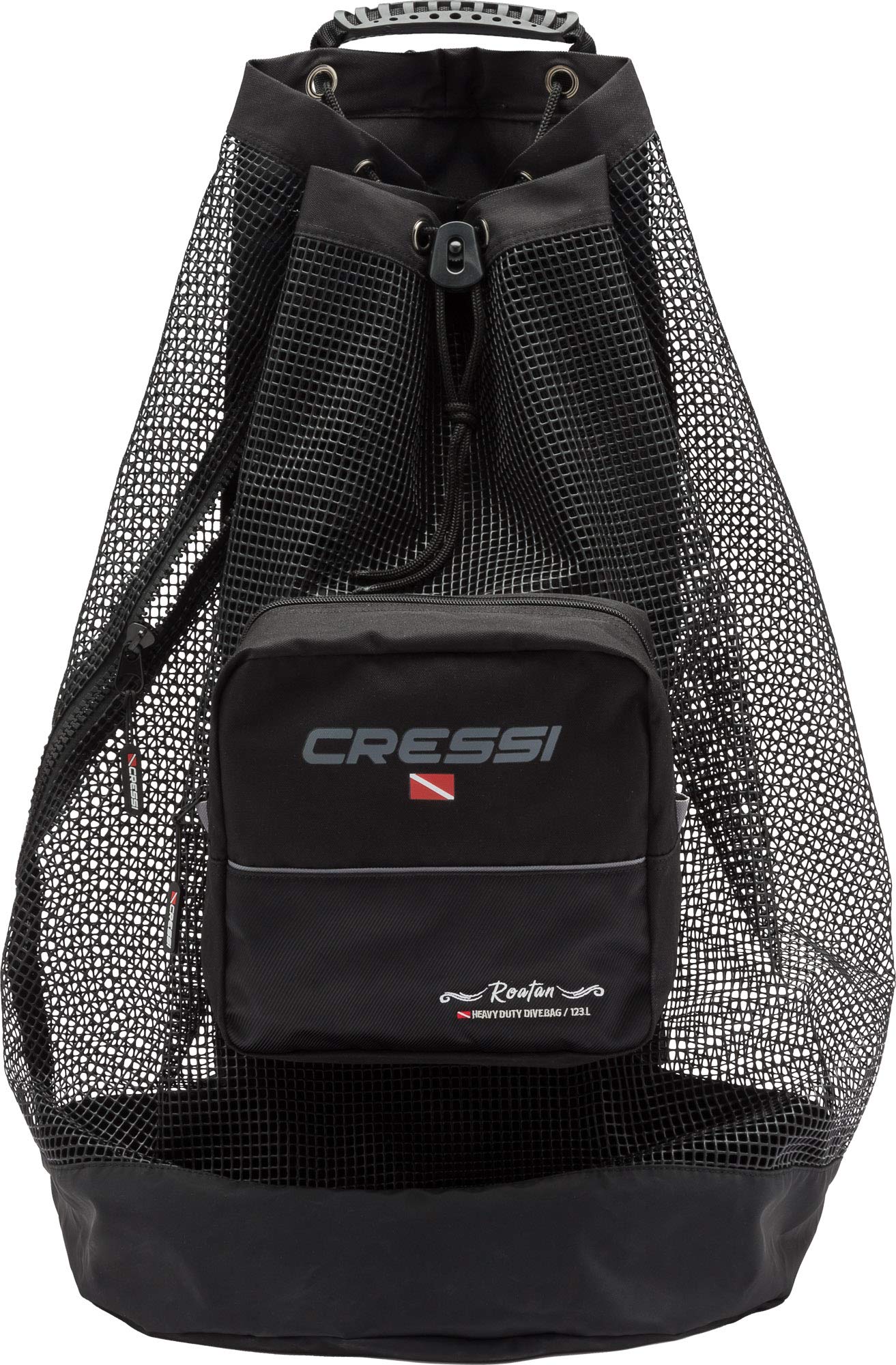 Cressi Heavy Duty Mesh Backpack 90 liters Capacity for Scuba Diving, Water Sport Gear | Roatan: designed in Italy, Black, One Size (UB936000)