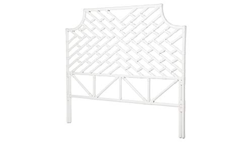 Kouboo Rattan Chippendale Headboard, California King Size, White Loft