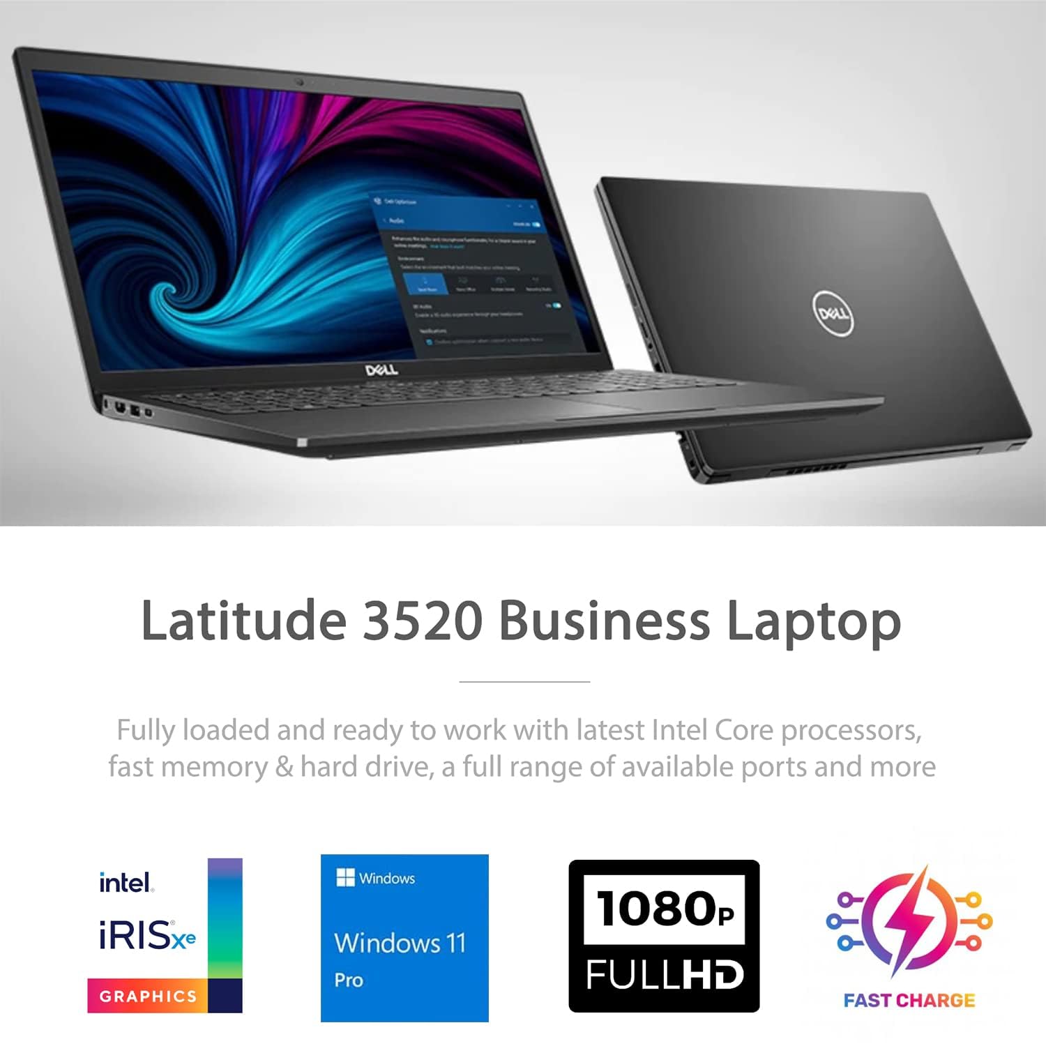 Dell Newest Business Laptop Latitude 3520, 15.6" FHD Display, Intel i7-1165G7, 64GB RAM, 2TB SSD, Webcam, USB-C, HDMI, Wi-Fi 6, Windows 11 Pro
