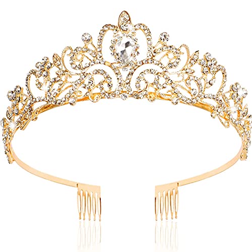 Crystal Tiara Crown with Combs