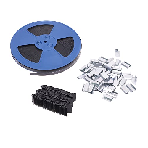 LNYEBN Packaging 5/8"(16mm) x 0.035" x 300' Polyester Strapping Rollďź300feet Heavy Duty PET Belt, 50pcs Strapping Seals, 100pcs Corner Protector for Packaging Strapping