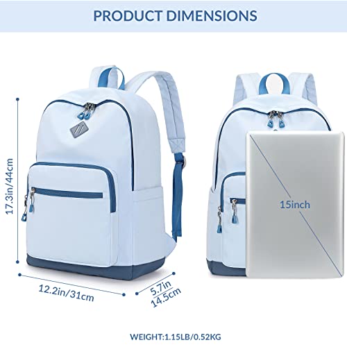 Lohol Lightweight & Casual Daypacks for Men, Women & Students, Perfect Daily Backpack for School, Work, and Travel (Sky blue)