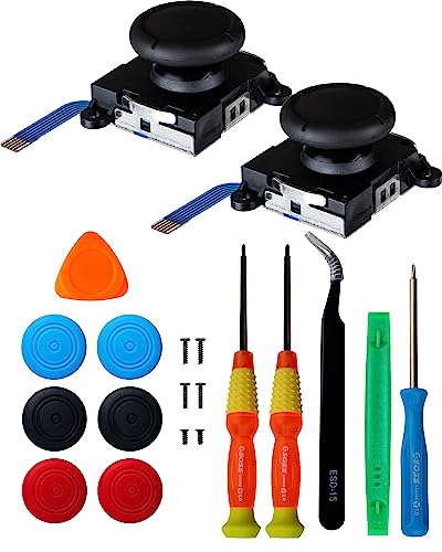 SOSS GAMING® 2023 2-Pack Joystick Thumbstick Replacement Kit for All Nintendo Switch and Switch Lite Controllers - Fix & Repair Your Analog Joy-Con Thumb Stick with All Necessary Tools Included