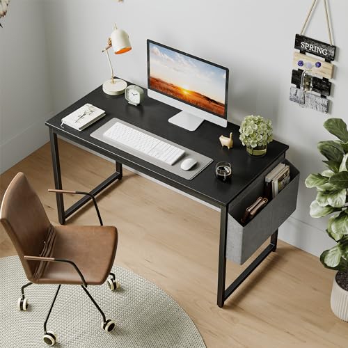 Cubiker Computer Desk 32 inch Home Office Writing Study Desk, Modern Simple Style Laptop Table with Storage Bag, Natural
