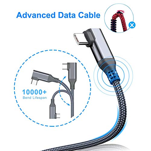 Cusstally for Quest 2 Link Cable 20Ft/6M, Link Cable, Angled High Speed Data & Charging Cable