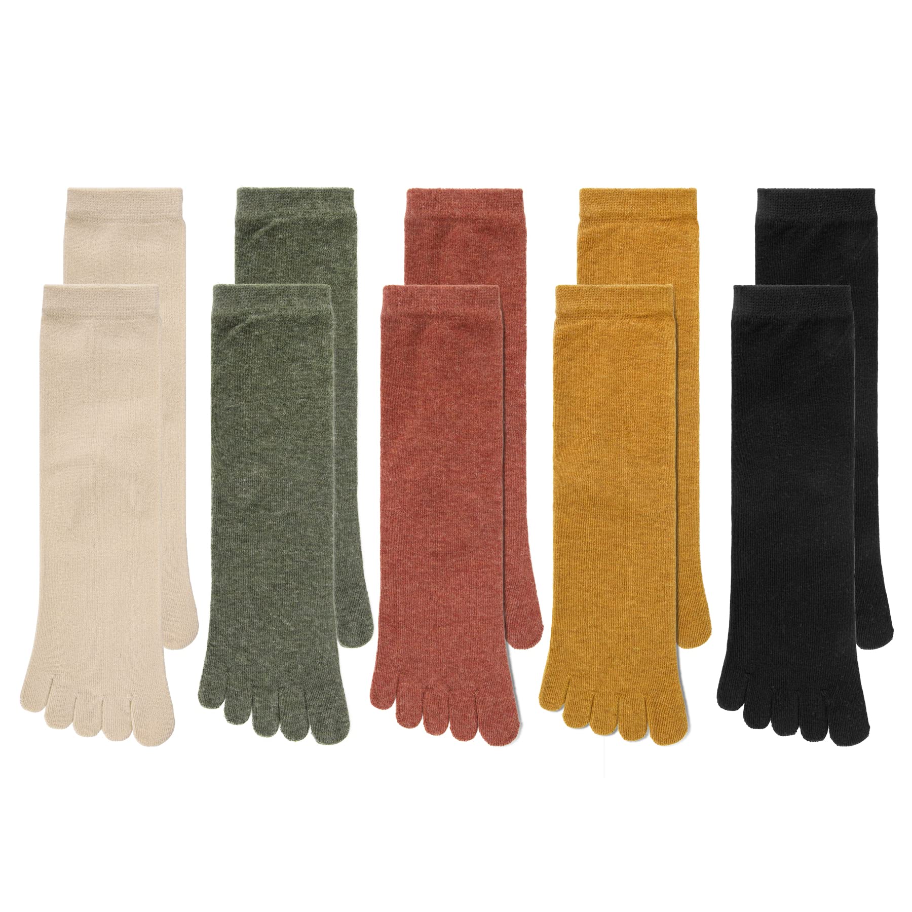 Ech.Apr 5-Pairs Toe Socks for Women,Cotton Athletic Running Women's Toe Socks 5 Fingers,Colored Cute Comfort