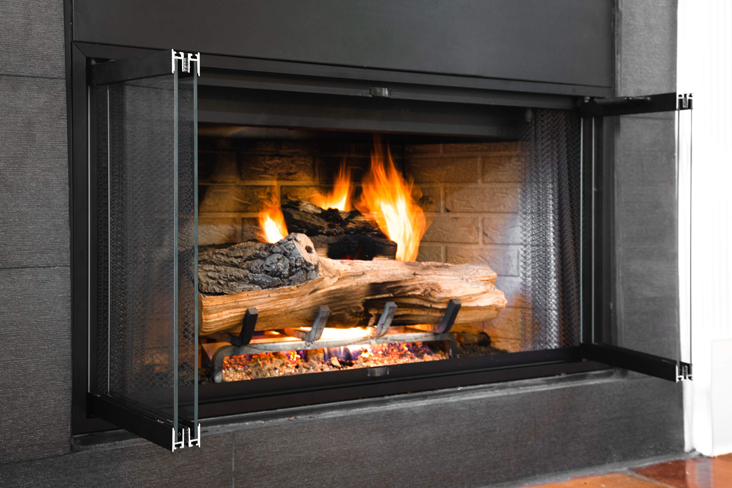 Temco Prefab Fireplace Door | Frame Included | Easy to Install | Fits ONLY Models: TFC42-3, TFC42-4, TLC42-3, TLC42-3I, TLC42-4, TLC42-4I