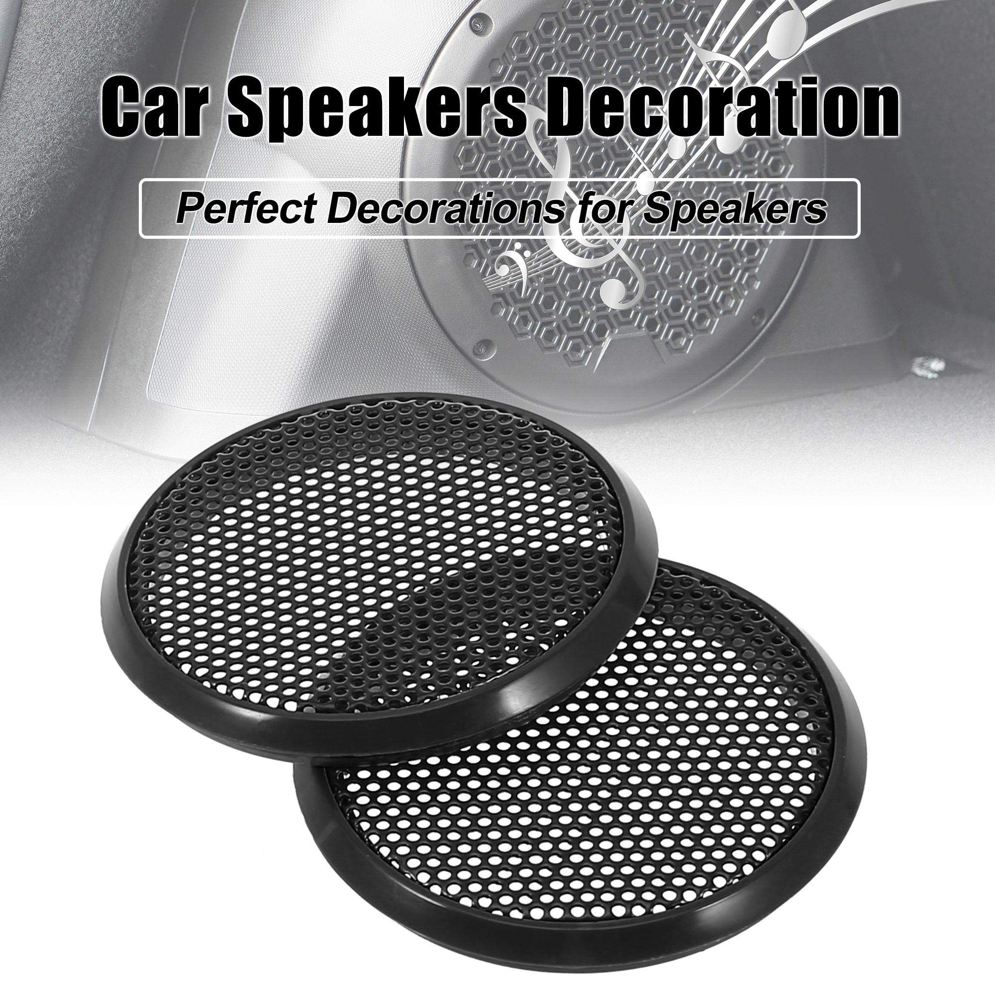 X AUTOHAUX 2pcs 1.5" Black Audio Speaker Cover Mesh Subwoofer Grill Horn Guard Protector
