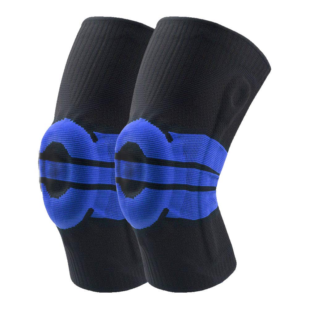 Cocobla Sports Knee Braces 2 Pack Stretch Fit Knee Sleeve Support Protector for Running, Injury Recovery, Pain Relief Men & Women