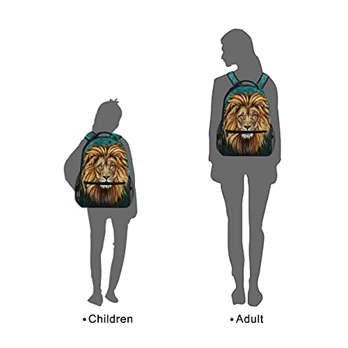 King Lion Aslan Backpack for Girls Backpacks for Elementary Teens Boys School Book Bags Kids Bookbags Shoulder Bag Travel Laptop Daypack