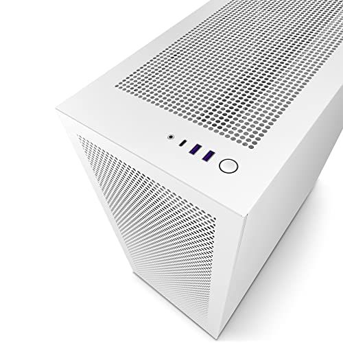 NZXT H7 Flow - CM-H71FW-01 - ATX Mid Tower PC Gaming Case - Front I/O USB Type-C Port - Quick-Release Tempered Glass Side Panel - White