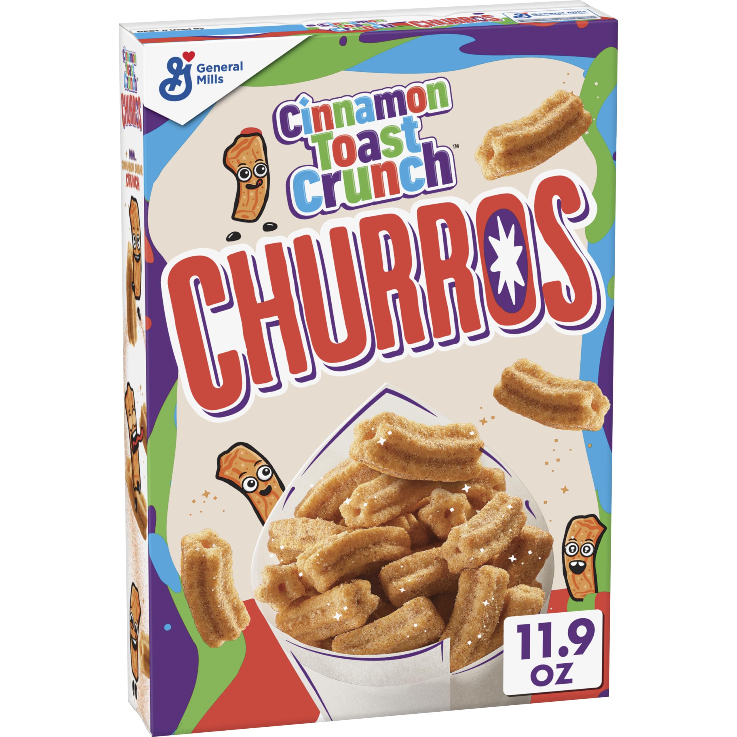 Churros Cinnamon Toast Crunch Breakfast Cereal, 11.9 OZ Cereal Box