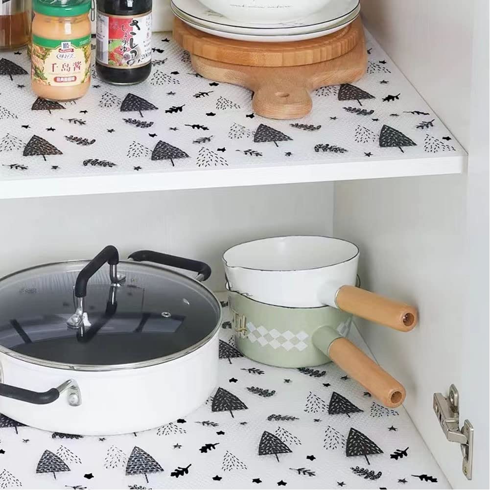CYHomelife Shelf Liner for Kitchen Cabinets,Fridge Shelf Mats Non-Adhesive Drawer Liner Non-Slip Refrigerator Liner Waterproof Fridge Pad Cupboard Mat Easy Placemats,3 roll 17.7 ×47.2 inches