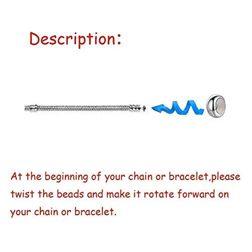 CHTLOR Charm Bracelets Clip Stopper Charm Sterling Silver 2pcs Rubber Charm Stopper Spacer Bead for Charm Bracelets