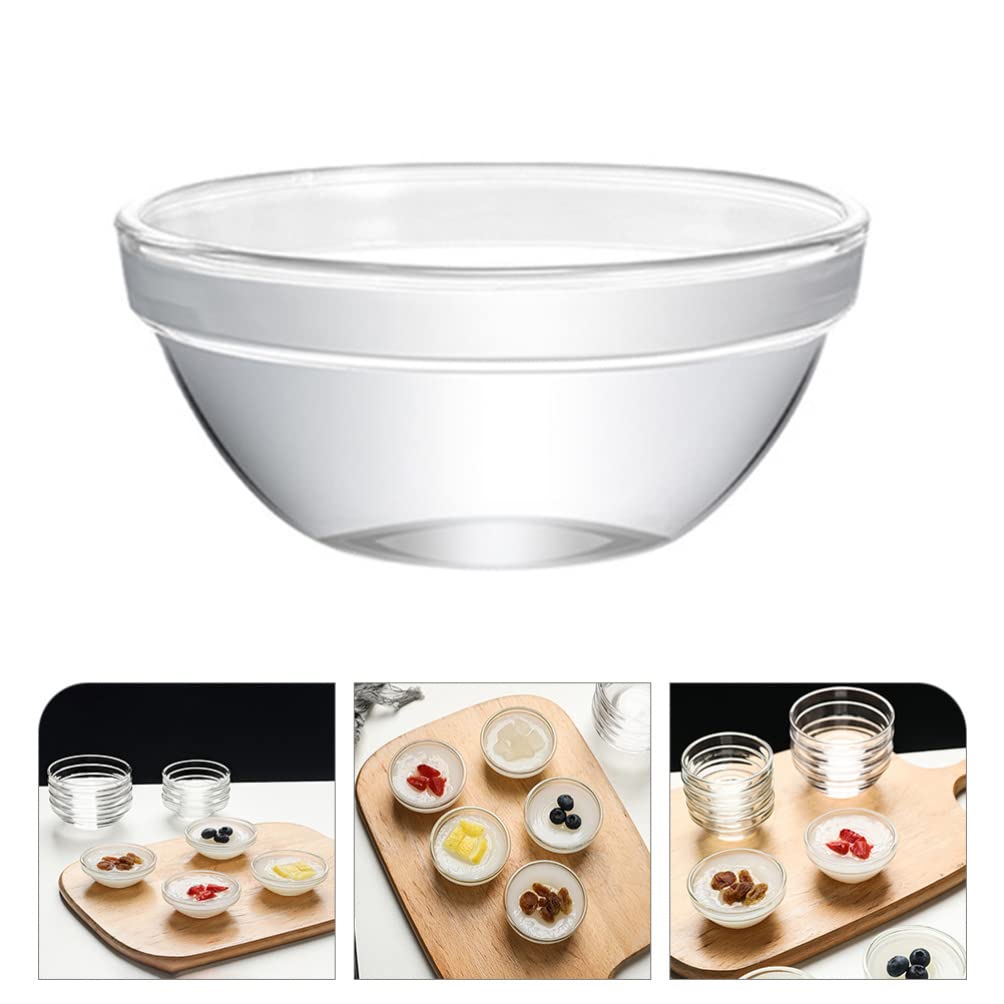 DOITOOL Stackable Clear Bowl Set of 10 Glass Bowls, Mini Prep Bowls Stackable Glass Serving Bowls for Kitchen Prep, Dessert, Dips, Salad, Candy Dishes, 2.4 x 1.1 Inch Small Glass Bowls