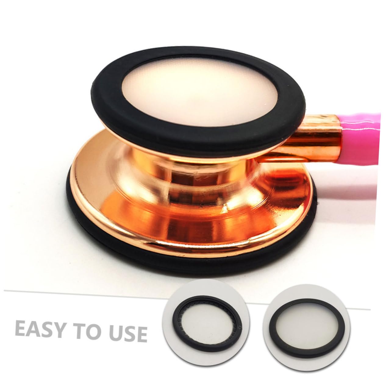 JECOMPRIS 2pcs Stethoscope Accessories Iv Diaphragm Replacement Stethoscope Diaphragm Cover Stethoscope Head Stethoscope Bell Cover Replacement Stethoscope Covers Black PVC