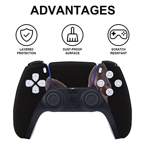French Bulldog on Dark Full Protective Skin Cover Design Wrap Decal Sticker Compatible with PS5 Digital Edition Console and Controller