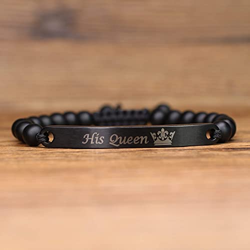 COAI Matte Onyx Stone King Queen Matching Couples Bracelets