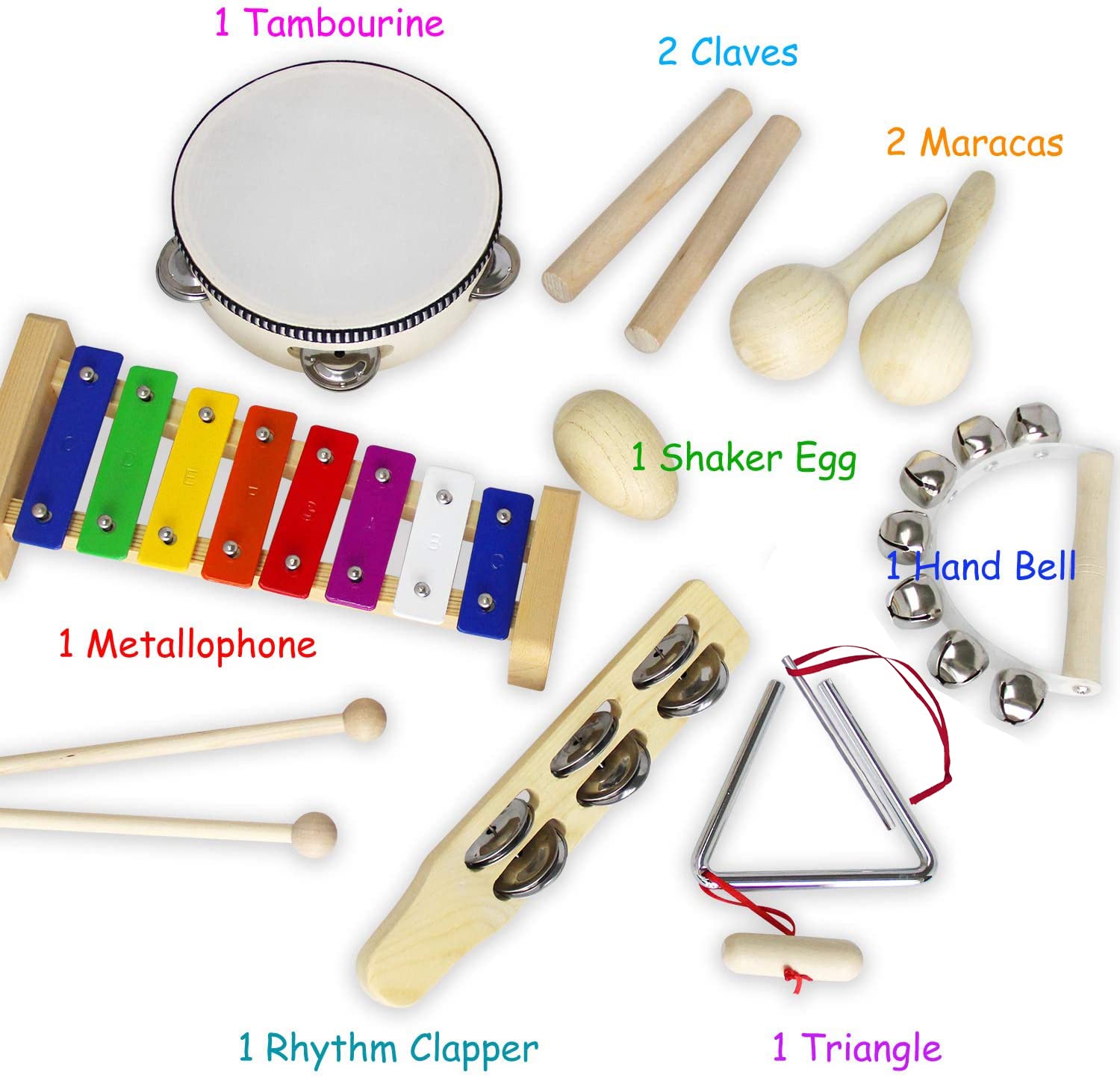 CLIFTON Educational Musical Instrument Set Preschool Education Musical Set Percussion Set with Storage Bag