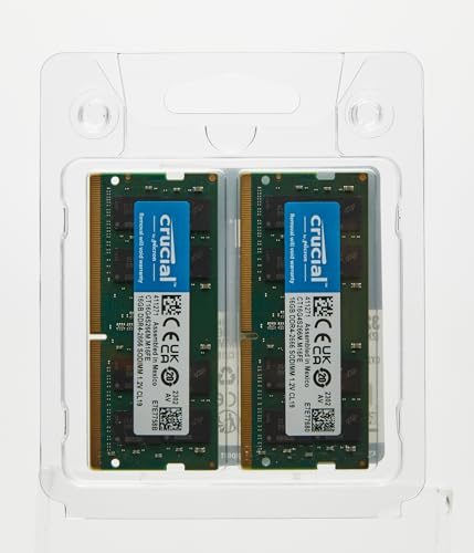 Crucial 32GB Kit (16GBx2) DDR4 2666 MT/s (PC4-21300) CL19 DR x8 SODIMM 260-Pin for Mac - CT2K16G4S266M