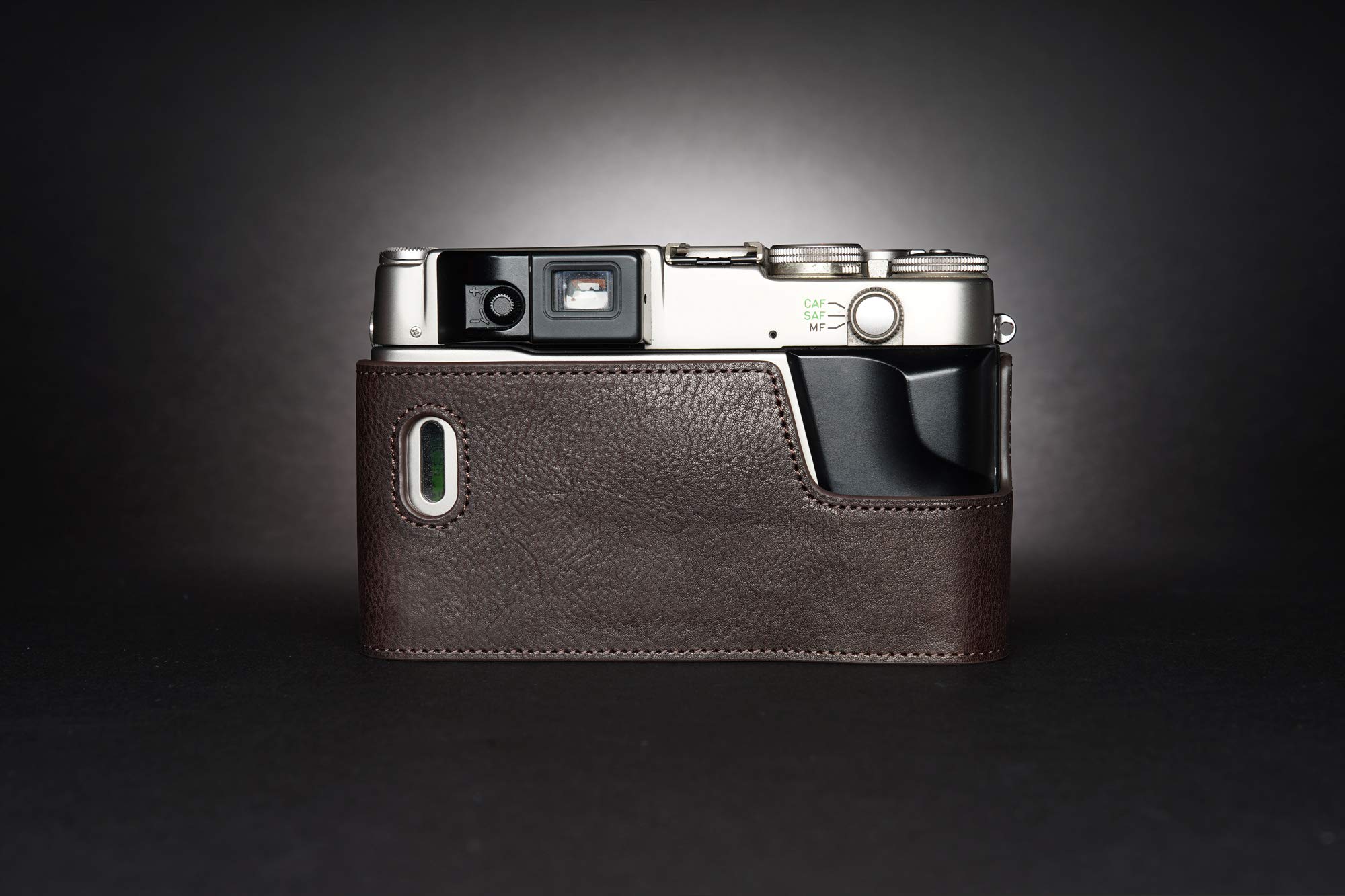 Contax G2 Case, BolinUS Handmade Genuine Real Leather Half Camera Case Bag Cover for Contax G2 Camera with Hand Strap (Coffee)