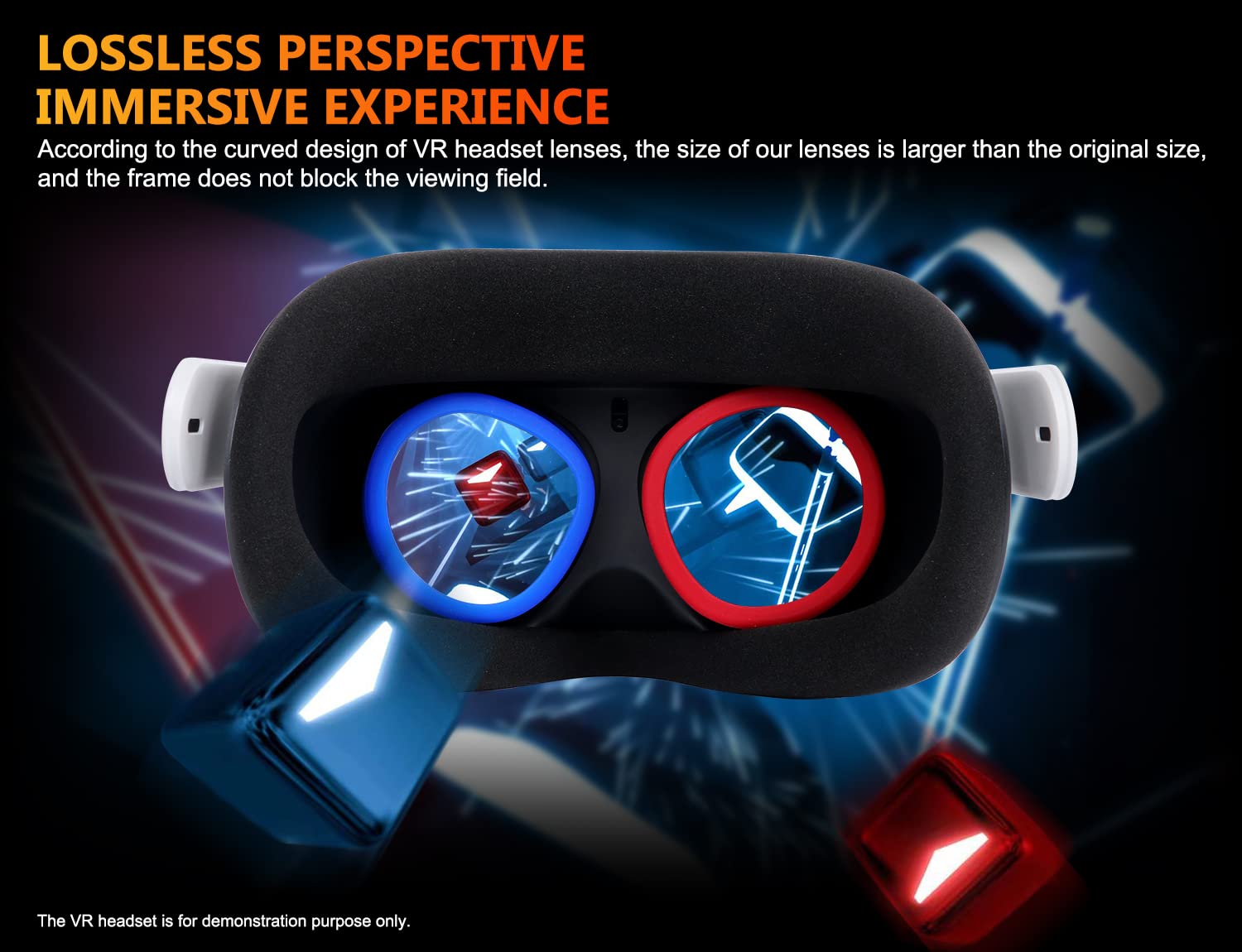 Customized Myopia Lens Insert Compatible with Meta/Oculus Quest 2, Blue Light Blocking Lens with Silicone Protective Cover, Easy to Install & Remove, Anti-Fog Anti-Glare(Two Lenses, SPH:-6.00)