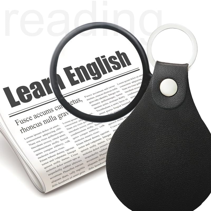 KacoKaco 3Pack 10X Pocket Magnifying Glass with Rotating Protective,Keychain Perfect for Senior Reading,Explore,Fine Prints, Sew,Jewelry, Hobbies, Pendant.