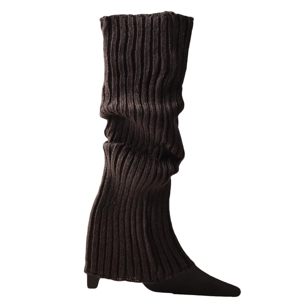 CHUNG Adult Women Juniors Knitted Leg Warmers Neon Party Accessory (One Size, Brown)