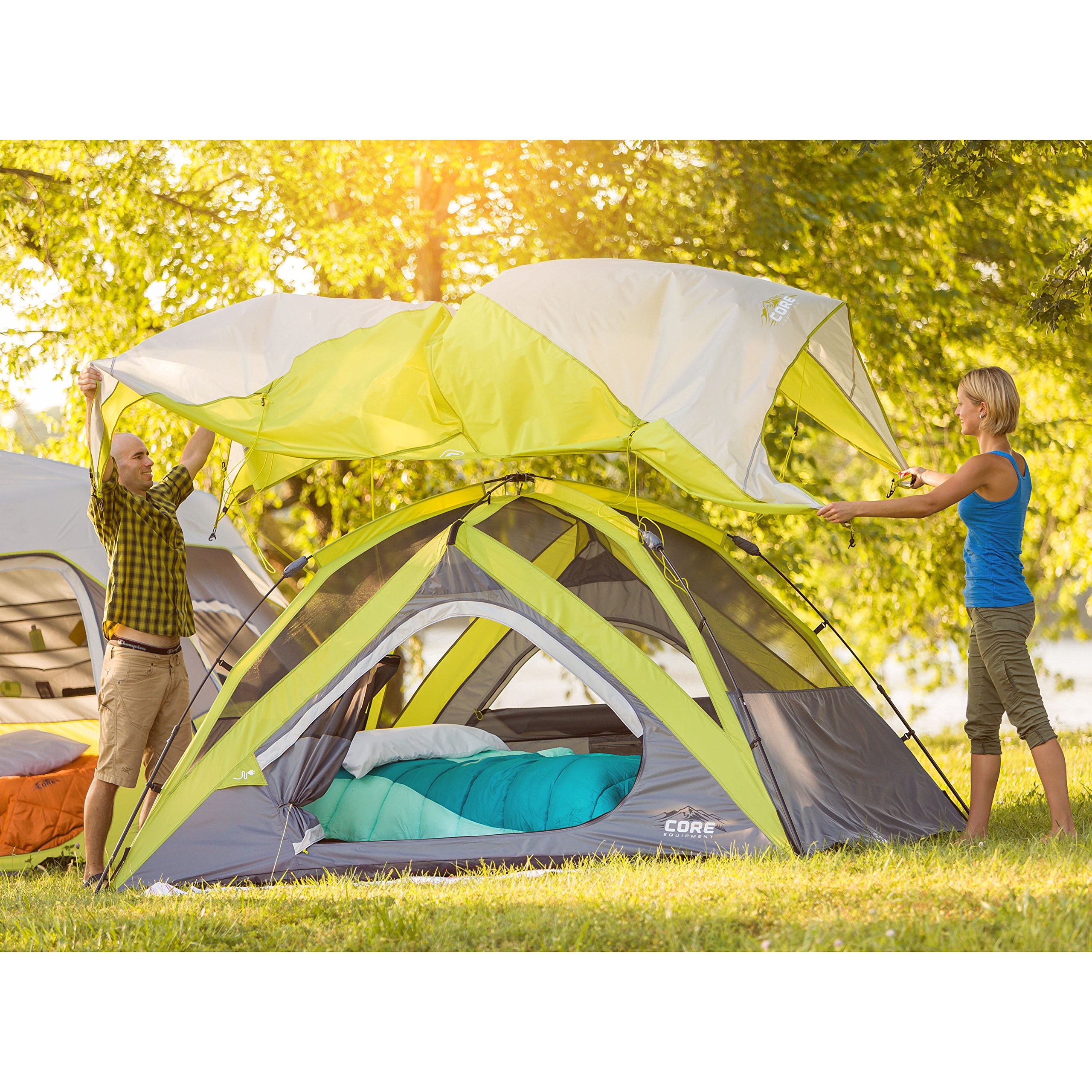 Core Equipment Core 4 Person Instant Dome Tent - 9' x 7', Green
