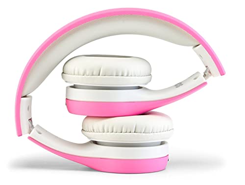 NENOS Children Kids Children's Volume Limited Headphones for Kids Foldable (Pink)