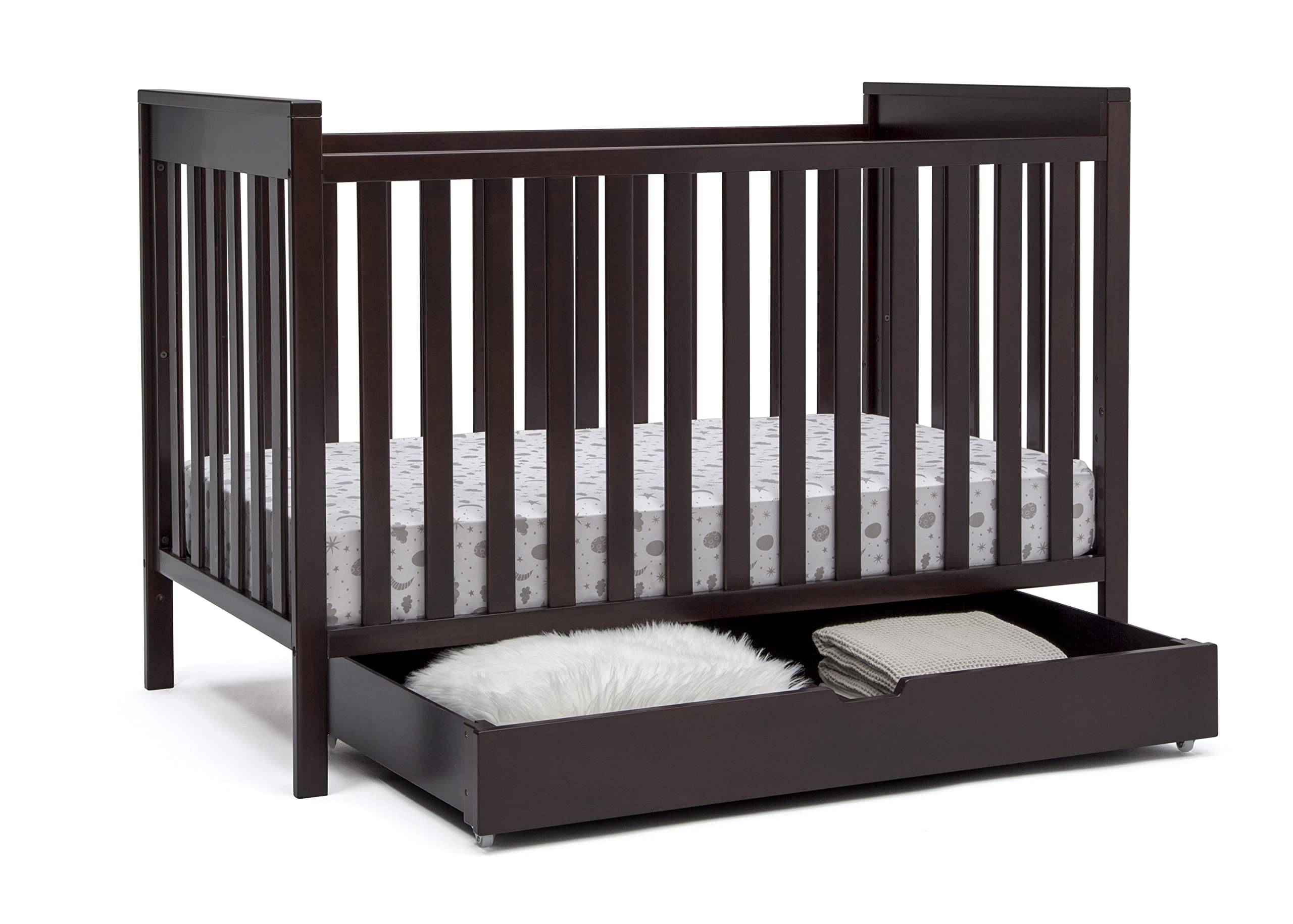 Delta Children Under Crib Roll-Out Storage - Greenguard Gold Certified, Dark Chocolate