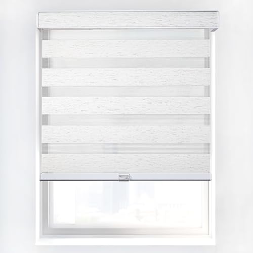 CHICOLOGY Zebra Roller Shade, 23"W X 72"H, Polyester Blend, Cordless, Basic Natural
