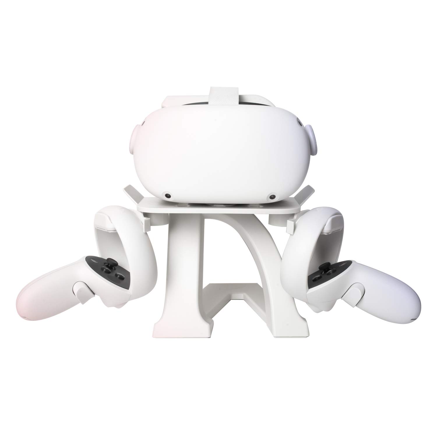 VR Headset Stand and Controller Holder for Oculus Quest 2/Rift S/HTC Vive/Vive Pro/Elite/Valve Index/HP Reverb G2, Controller Holder for Oculus Touch/Valve Knuckles/Vive (White)
