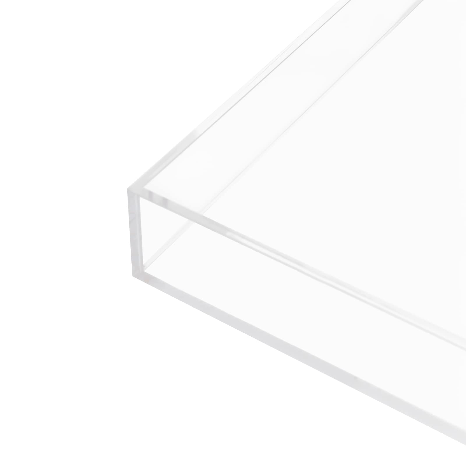 Clear Extra Large Acrylic Serving Tray, Oversize 24x24 Inch -Spill Proof- Decorative Trays Countertop Organiser, Acrylic Tray for Ottoman,Nightstand, Sidetable