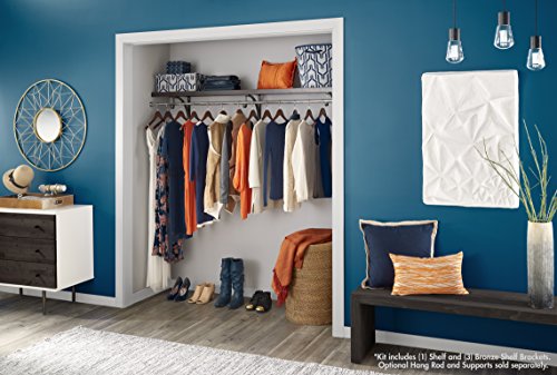 ClosetMaid 1417 Premium Wood Ventilated Shelf Kit, 6-Foot X 12-Inch, Espresso