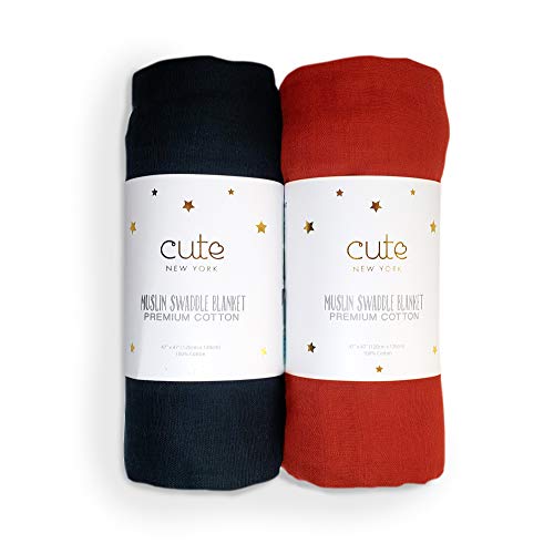Cute New York Muslin Cotton Blanket (Black/Red)