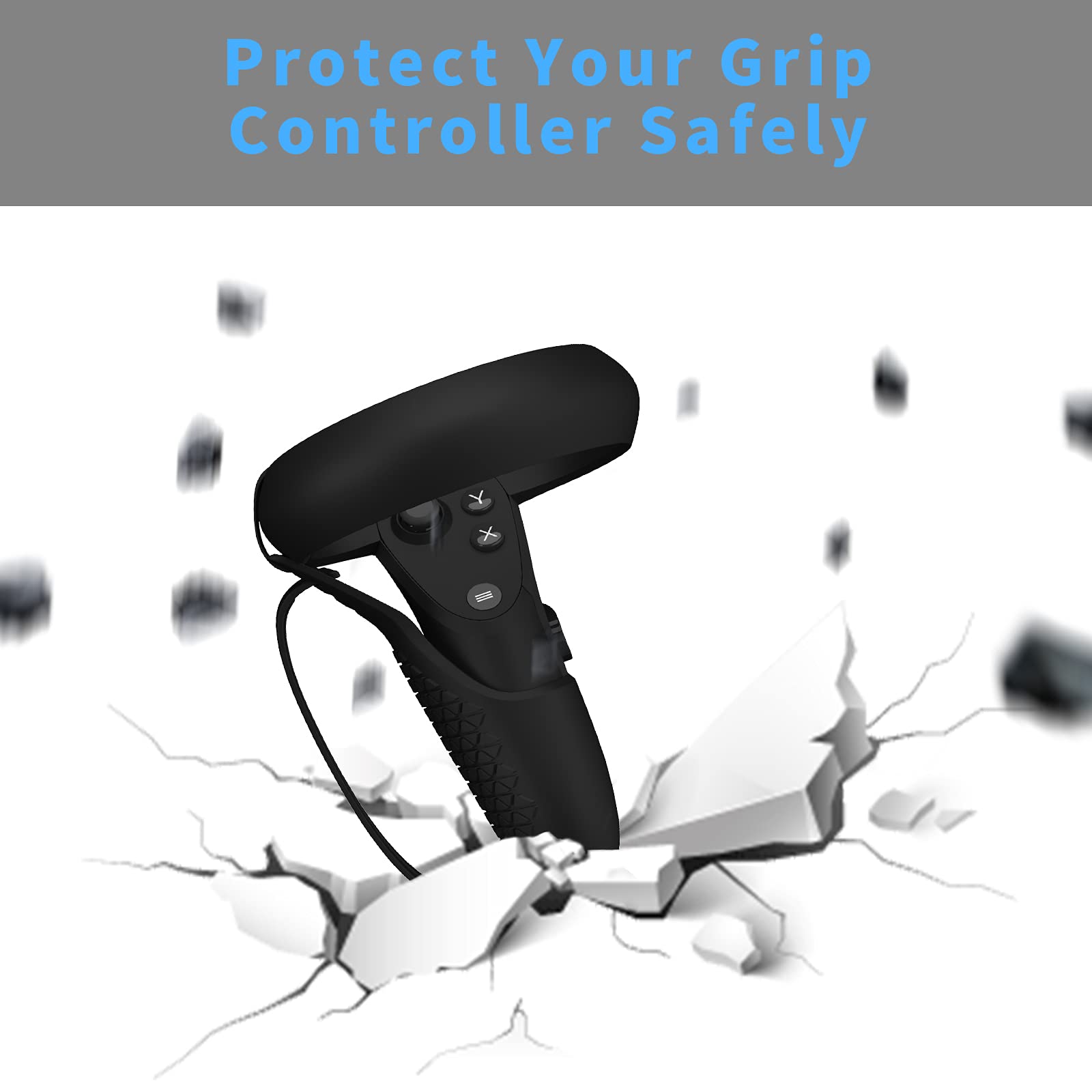 UPOK Face Pad Cover Facial Interface for Meta/Oculus Quest 3 Headset - Ice Silk and PU Leather Face Cushion Gasket (Facial Frame)